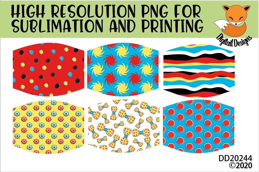 Children's Book Inspired Face Mask Design Bundle PNG - Instant Download ...