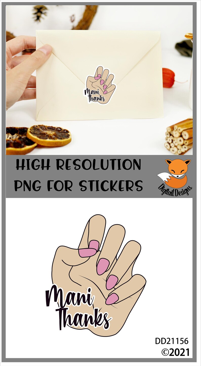 Mani Thanks Printable Sticker for Small Businesses - Etsy