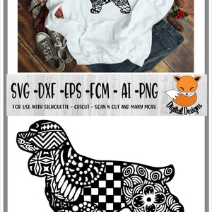 Zentangle Cocker Spaniel SVG - Dxf - Eps - Fcm - Ai - Png - Cocker ...