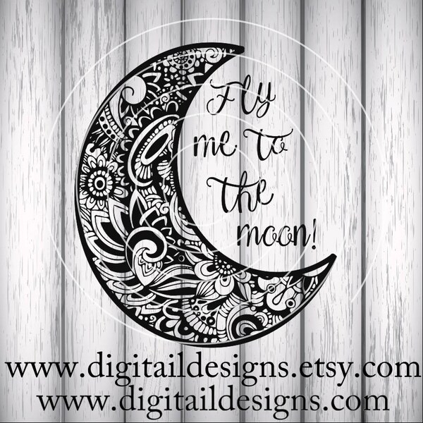 Moon Zentangle - Etsy