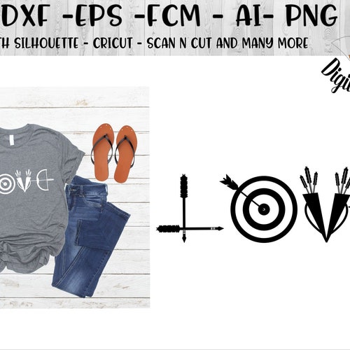 Archery Love Svg Png Dxf Eps Fcm Cut File for Silhouette - Etsy