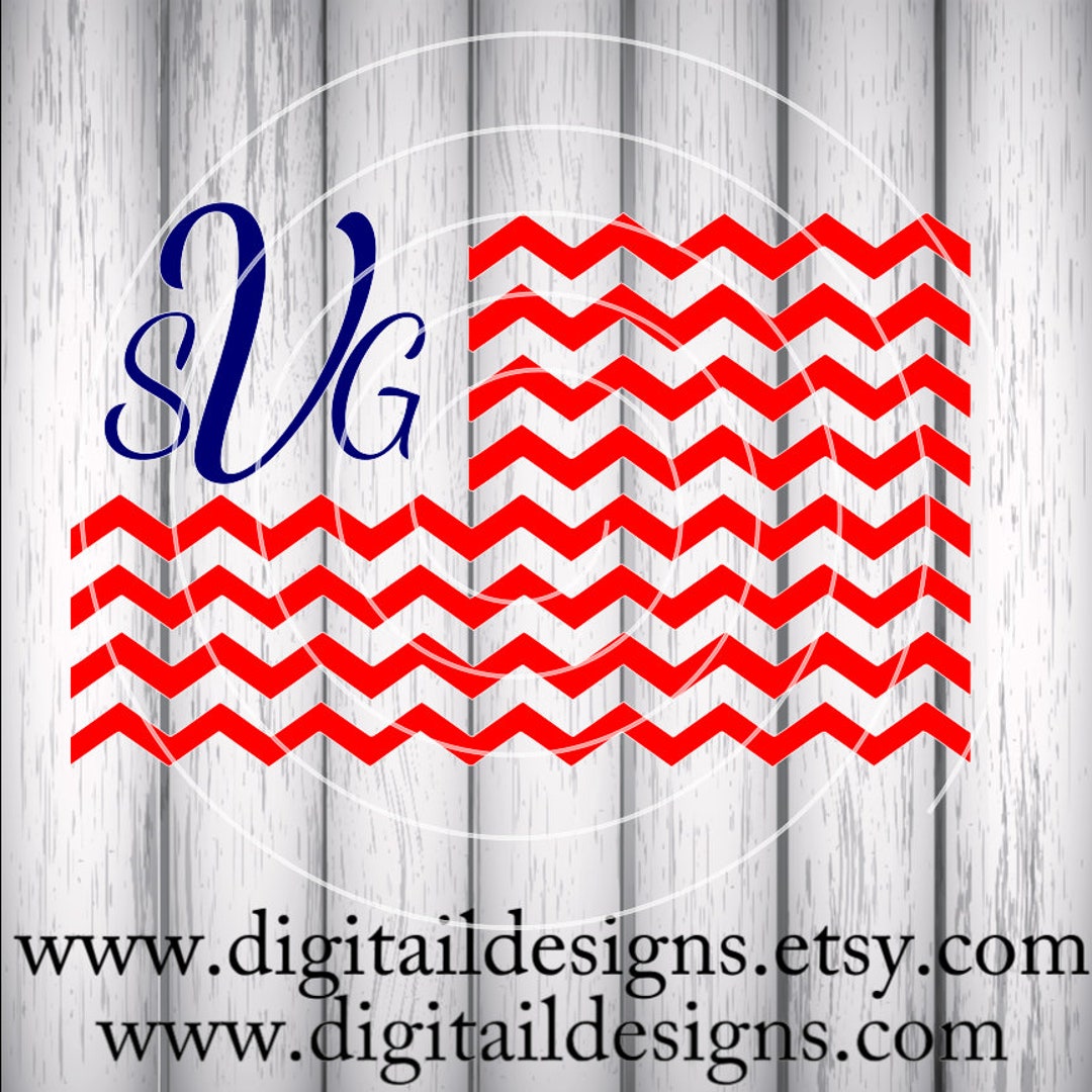 Chevron Monogram Flag SVG - Png - Eps - Dxf - Ai - Fcm -patriotic SVG ...