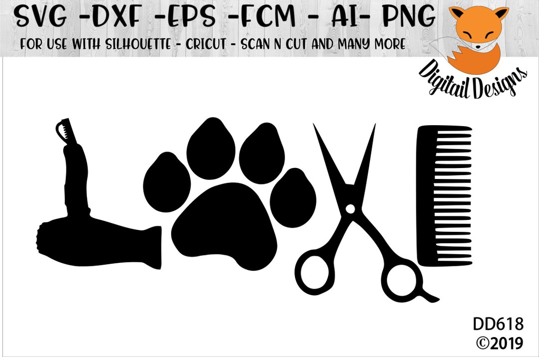 Dog Groomer SVG - Dxf - Fcm - Eps - Ai - Png - Cut File - Silhouette ...