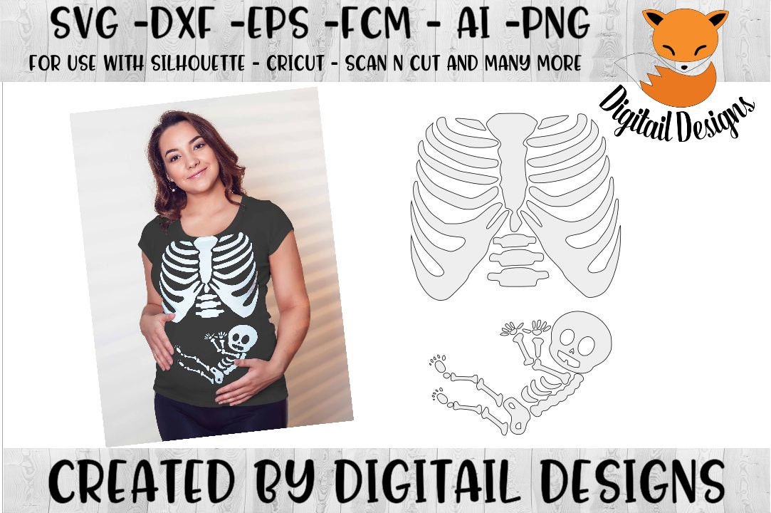 Baby Skeleton SVG - PNG - DXF - Eps - Fcm - Ai - Cut File - Printable ...