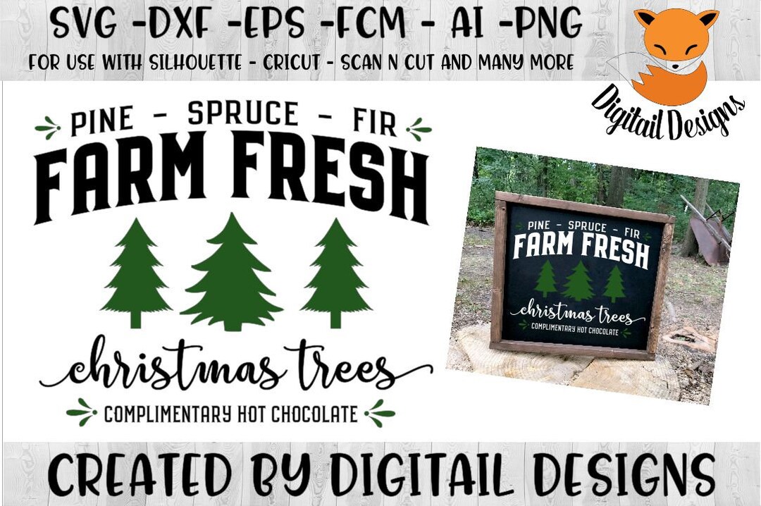 Christmas Tree Farm SVG - Png - Dxf - Fcm - Eps - Ai Cut File ...