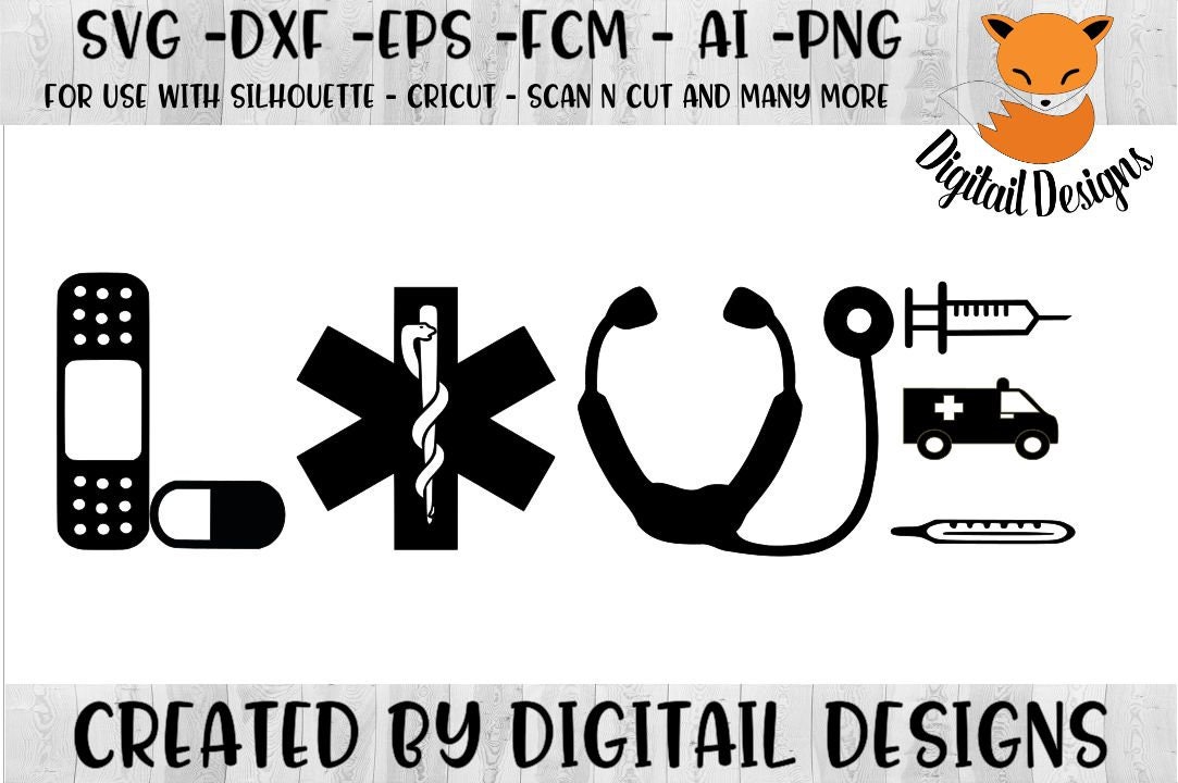 Paramedic Love SVG - Png - Fcm - Eps - Dxf - Ai Cut File - Silhouette ...