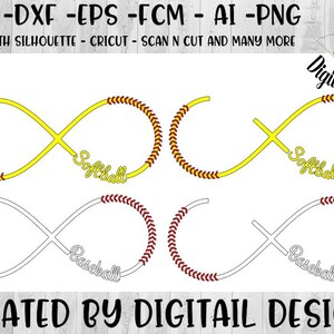 Softball SVG Baseball SVG Softball Baseball Infinity SVG | Etsy
