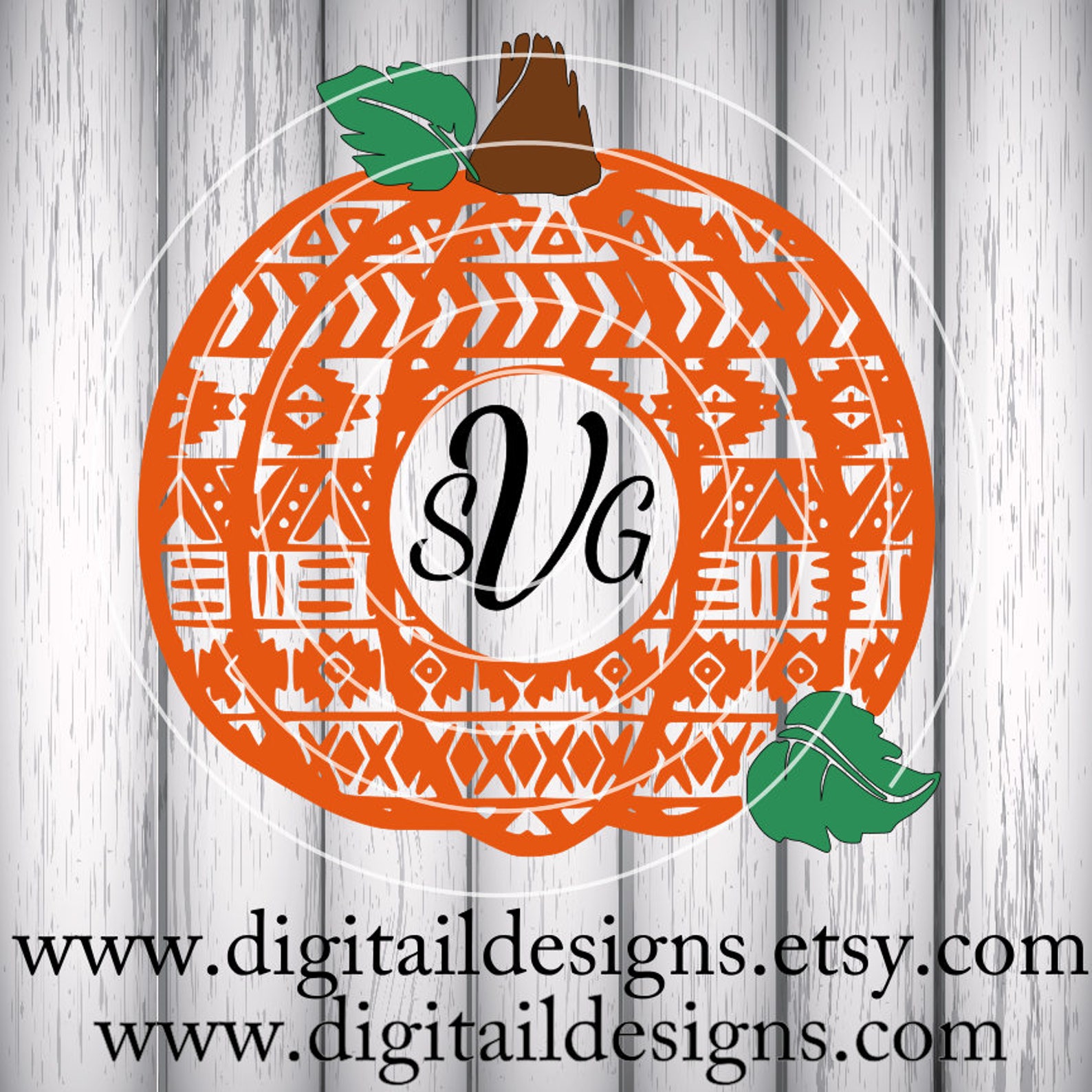 Aztec Pumpkin Monogram Frames SVG - Png - Dxf- Eps -fcm - Ai - Cut File ...