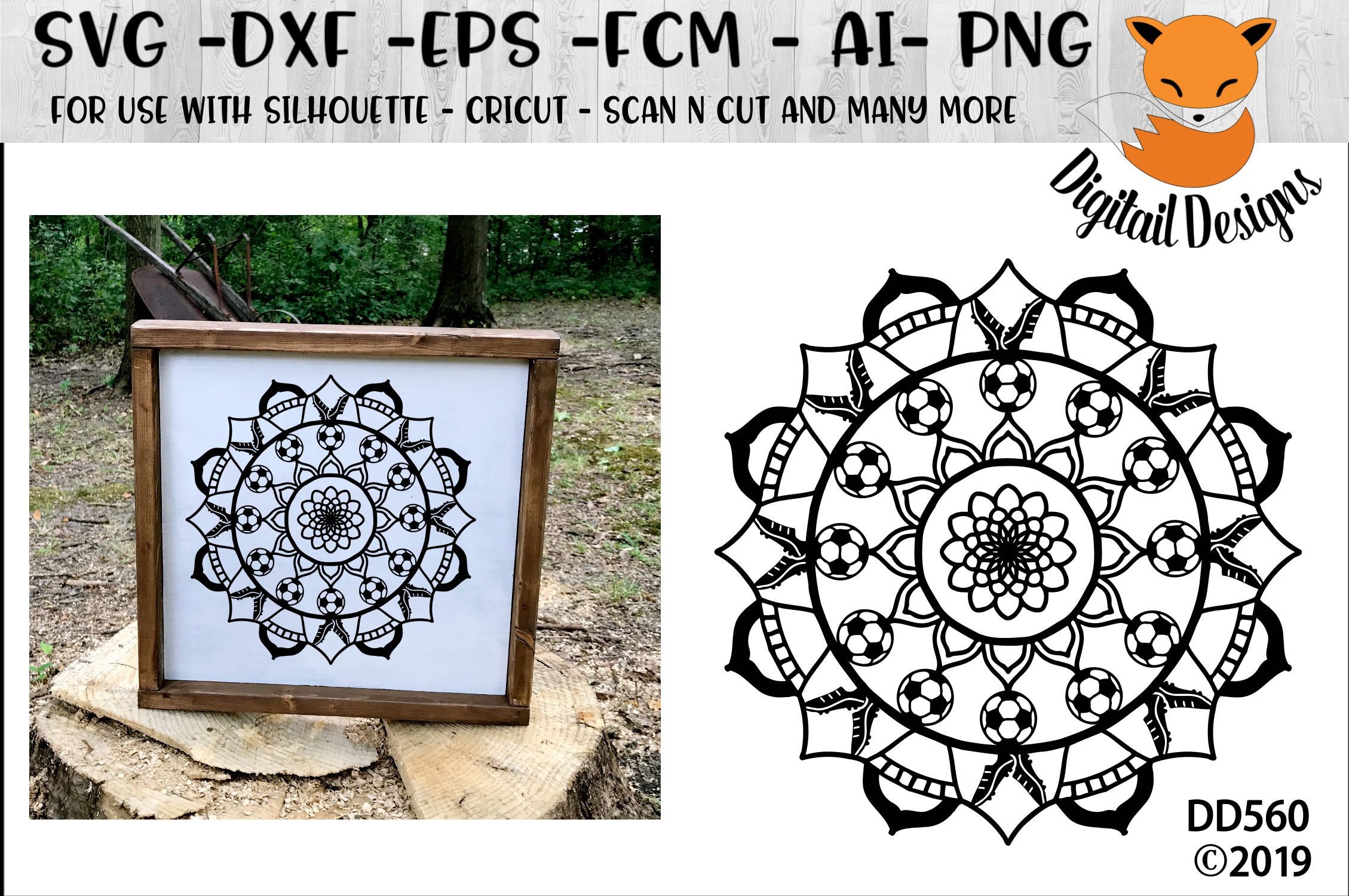 Soccer Mandala SVG - Dxf - Png - Eps - Ai - Fcm - Cut File - Silhouette ...