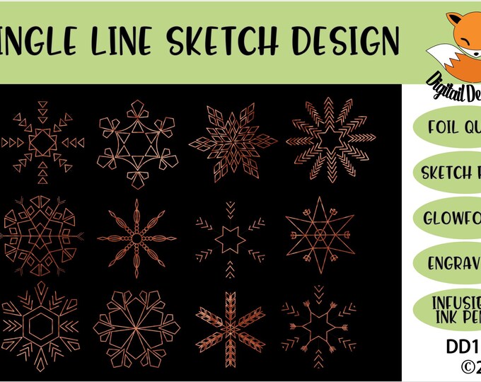 Foil Quill Snowflake SVG Bundle Ai Fcm Eps Dxf Silhouette Cricut Single ...
