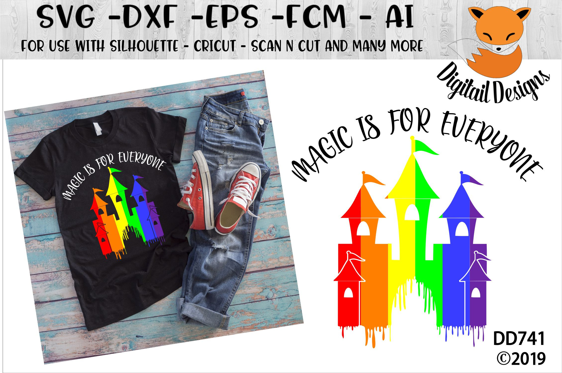 LGBT Castle Pride SVG - Png - Fcm - Eps - Dxf - Ai - Silhouette ...