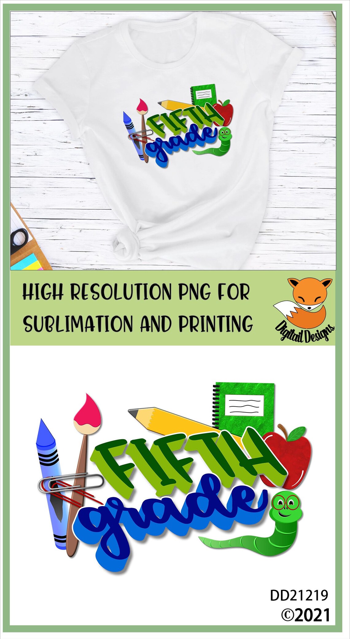 Fifth Grade Sublimation Design - 5th Grade Back to School Sublimation ...