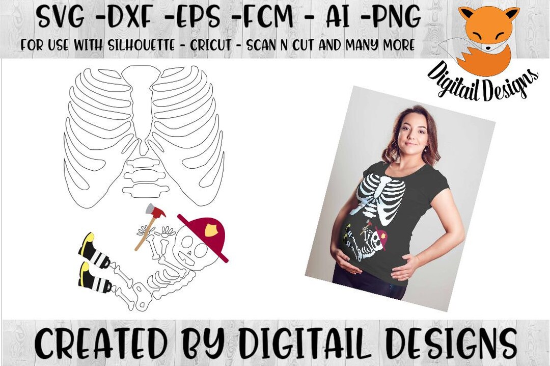 Baby Firefighter Skeleton SVG - PNG - DXF - Eps - Fcm - Ai - Cut File ...