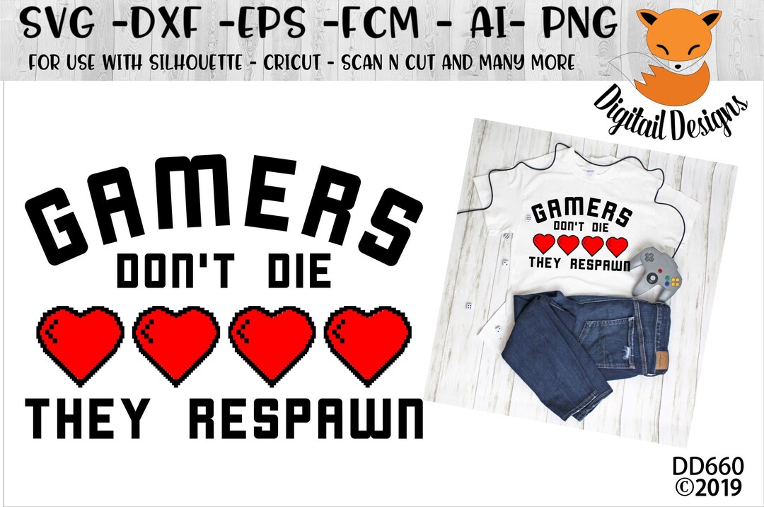 Video Gamer SVG - Png - Fcm - Eps - Dxf - Ai - Cut File - Silhouette ...