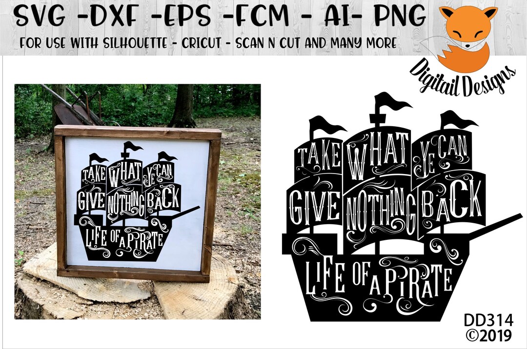 Pirate SVG - Png - Dxf - Eps - Fcm - Ai - Cut File - Silhouette ...
