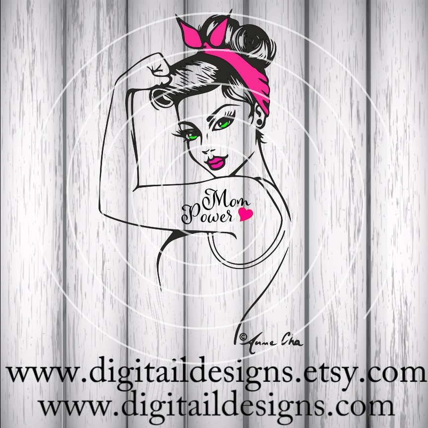 Official Mom Power SVG - Eps - Ai - Dxf - Cut File - Silhouette ...