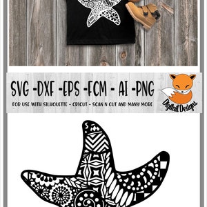 Zentangle Starfish SVG - Dxf - Fcm - Eps - Ai - Png - Cut File ...