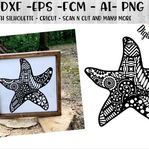 Zentangle Starfish SVG - Dxf - Fcm - Eps - Ai - Png - Cut File ...