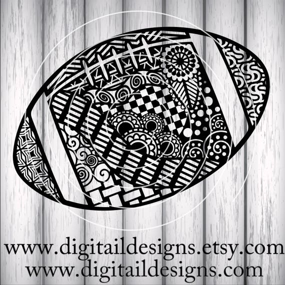 Zentangle Football SVG png dxf eps fcm ai | Etsy