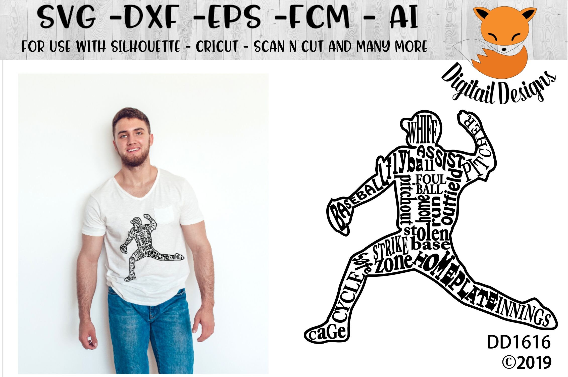 Baseball Word Art SVG - Png - Dxf - Eps - Fcm - Ai - Baseball Cut File ...
