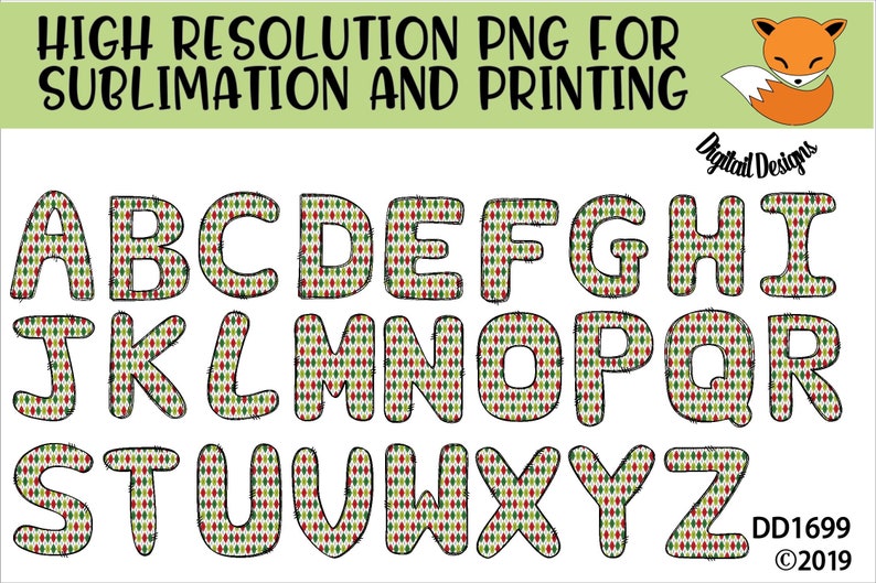 Doodle Alphabet Letters Sublimation PNG Instant Download - Etsy