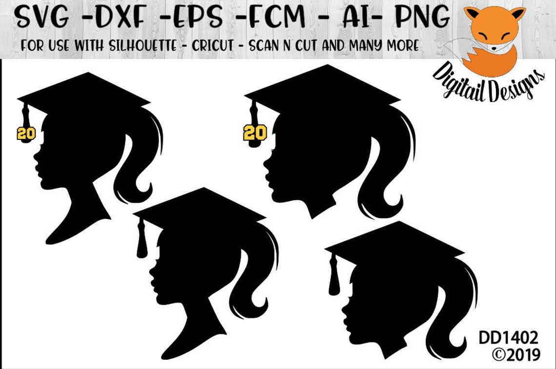 Graduation Girl Silhouette SVG Png Dxf Eps Ai Fcm - Etsy