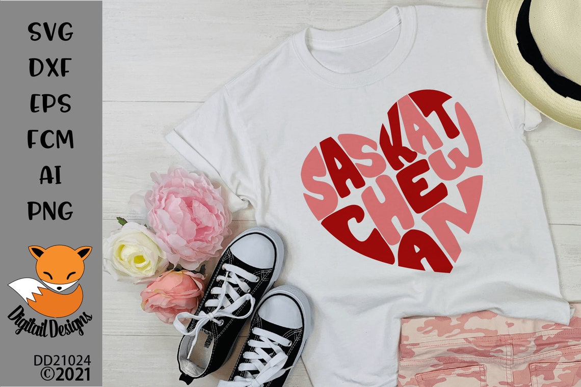 Saskatchewan Heart Shaped Word Art SVG Png dxf Eps Ai - Etsy