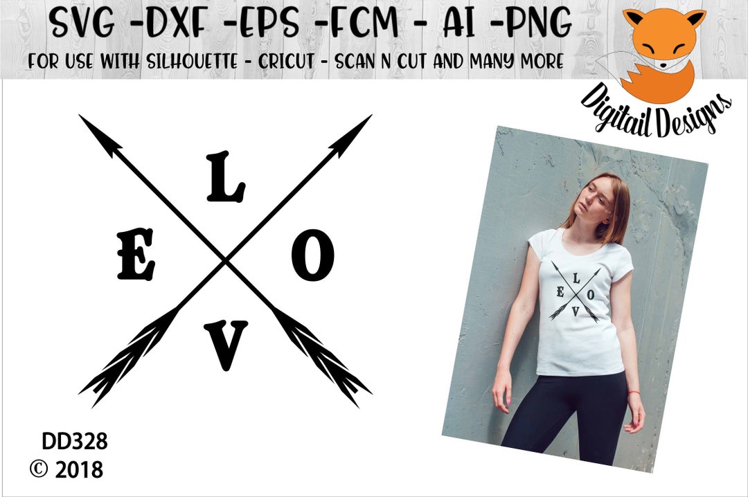 Arrow Love Love SVG - Png - Fcm - Eps - Dxf - Ai Cut File - Silhouette ...