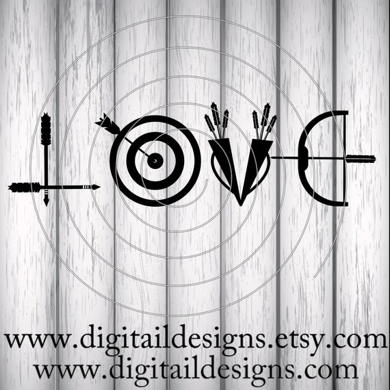 Archery Love Svg Png Dxf Eps Fcm Cut file for Silhouette | Etsy
