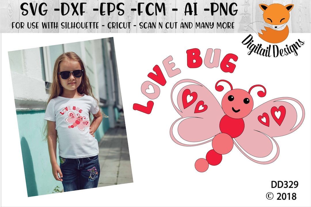 Love Bug Butterfly SVG - Png - Fcm - Eps - Dxf - Ai Cut File ...