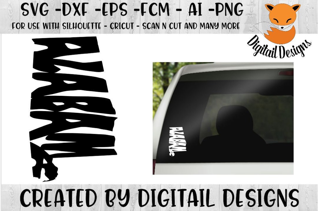 Alabama State Word Art SVG - Png - Dxf - Eps - Fcm - Ai - Alabama SVG ...