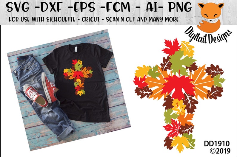 Fall Cross SVG Dxf Png Eps Fcm Ai Fall Svg | Etsy