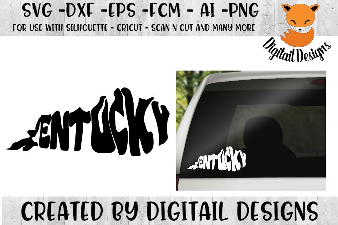 Kentucky State Word Art SVG - Png - Dxf - Eps - Ai - Fcm -kentucky SVG ...