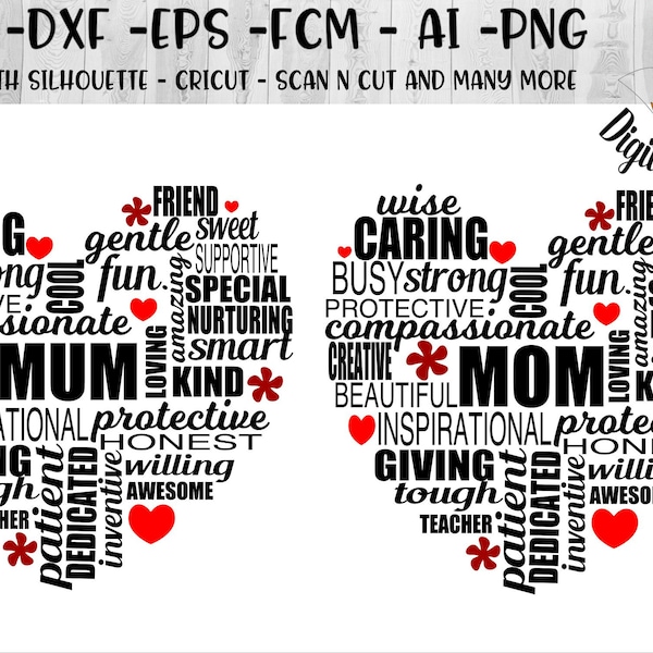 Mom Word Art - Etsy