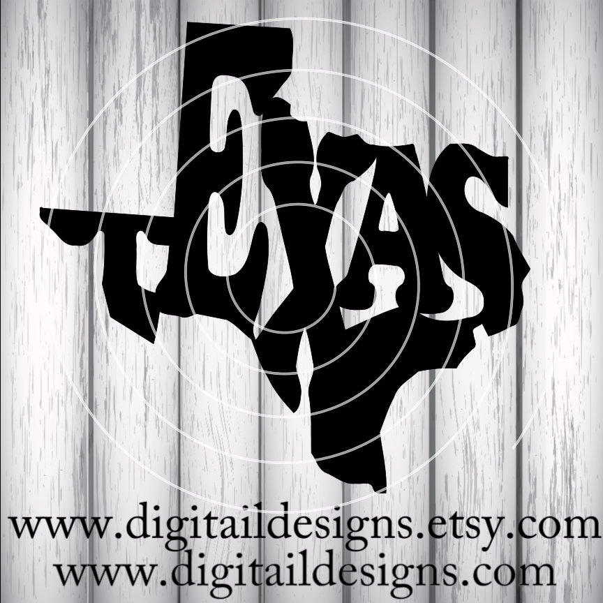 Texas State Word Art SVG png fcm eps dxf ai Cut File | Etsy