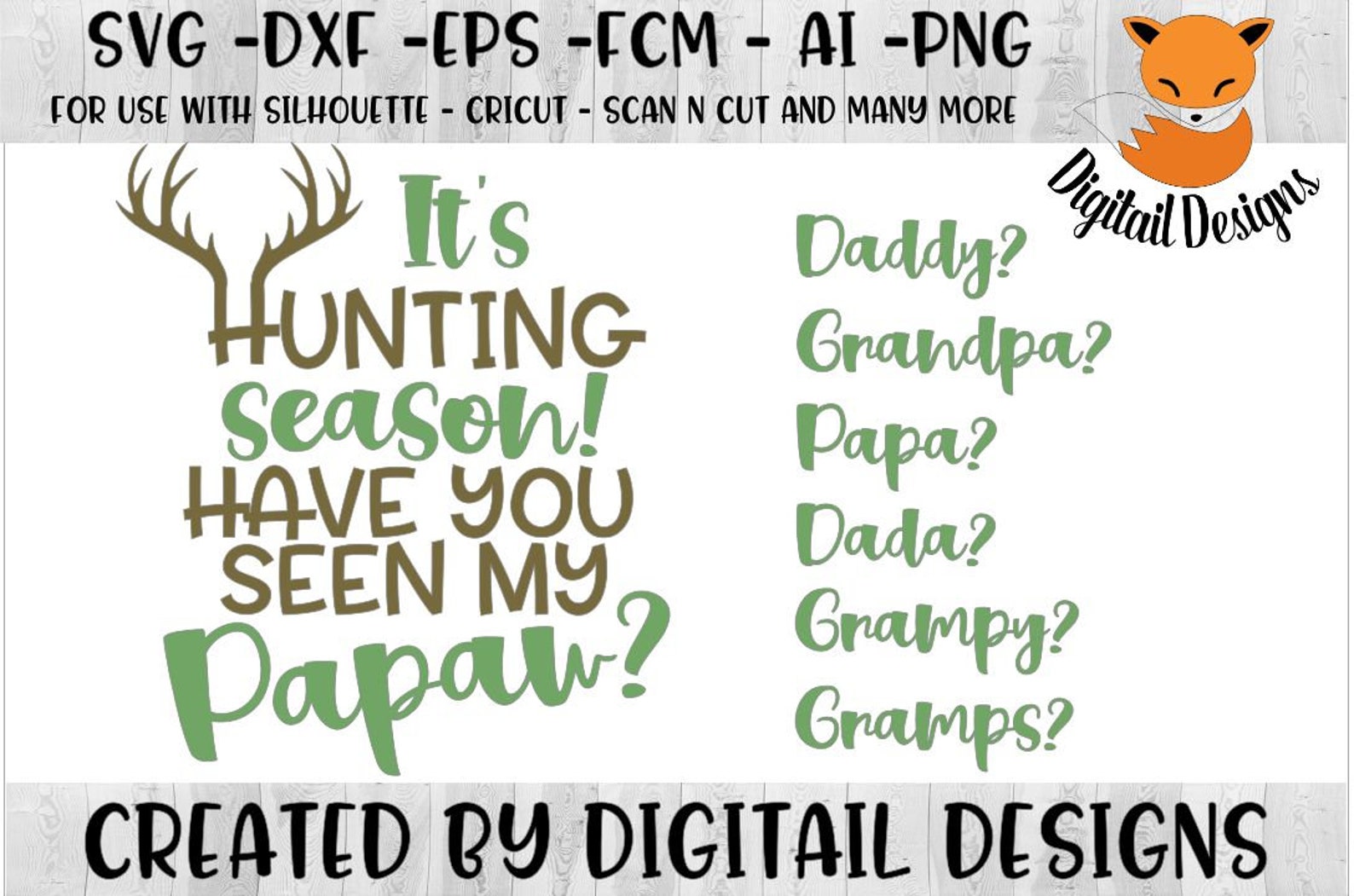 Hunting Season SVG - Png - Fcm - Eps - Dxf - Ai - Cut File - Silhouette ...