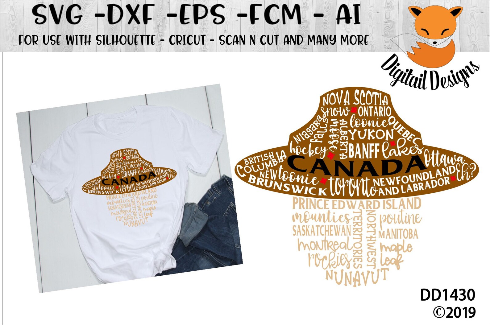 Canadian Mountie Hat Word Art SVG Png Fcm Eps Dxf Ai | Etsy