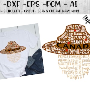 Canadian Mountie Hat Word Art SVG Png Fcm Eps Dxf Ai Cut File ...