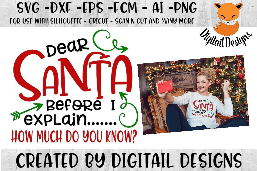 Dear Santa SVG - Naughty List SVG - Png - Fcm - Eps - Dxf - Ai - Cut ...
