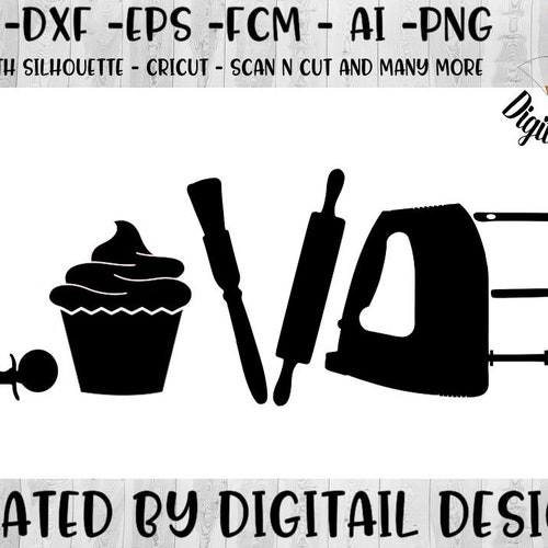 Love Baking SVG Png Dxf Eps Fcm Ai Cut File - Etsy