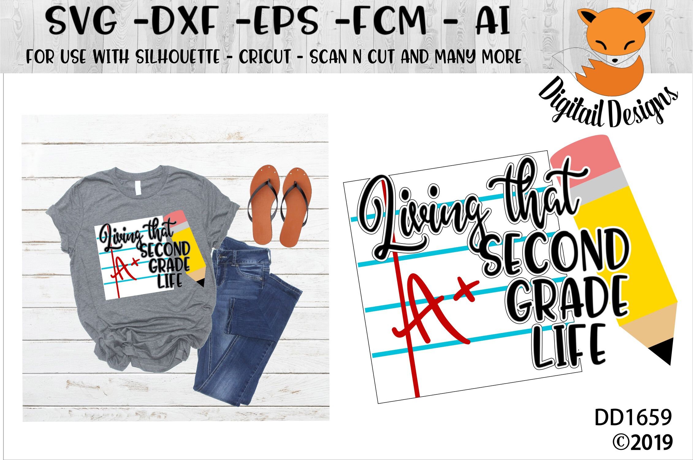 2nd Grade SVG Png Dxf Ai Eps Fcm Silhouette - Etsy