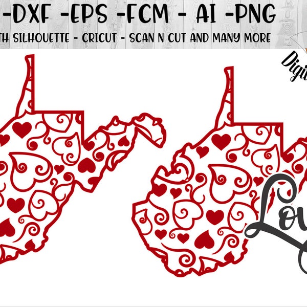 West Virginia Heart - Etsy