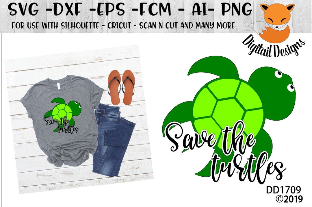 Save the Turtles SVG - Dxf - Eps - Fcm - Ai - Png - Silhouette - Cricut ...