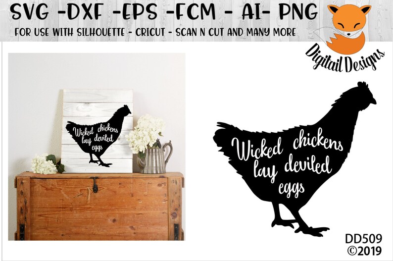 Chicken SVG - Png - Dxf - Eps - Fcm - Ai - Cut File for Silhouette ...