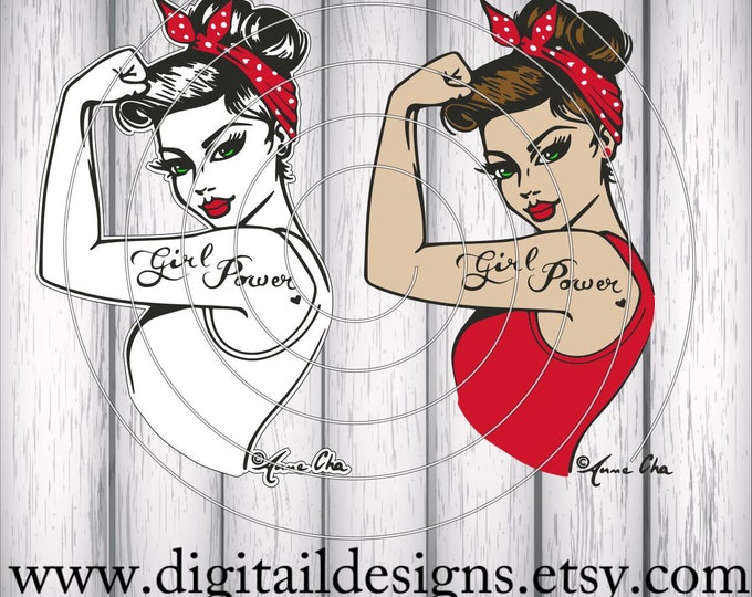 Official Girl Power SVG Eps Ai Dxf Cut File Silhouette Cricut Scan N ...