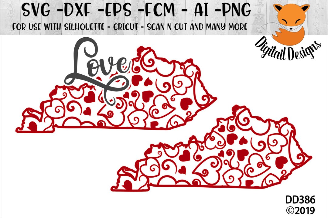 Kentucky Valentine SVG - Png - Fcm - Eps - Dxf - Ai - Cut File ...