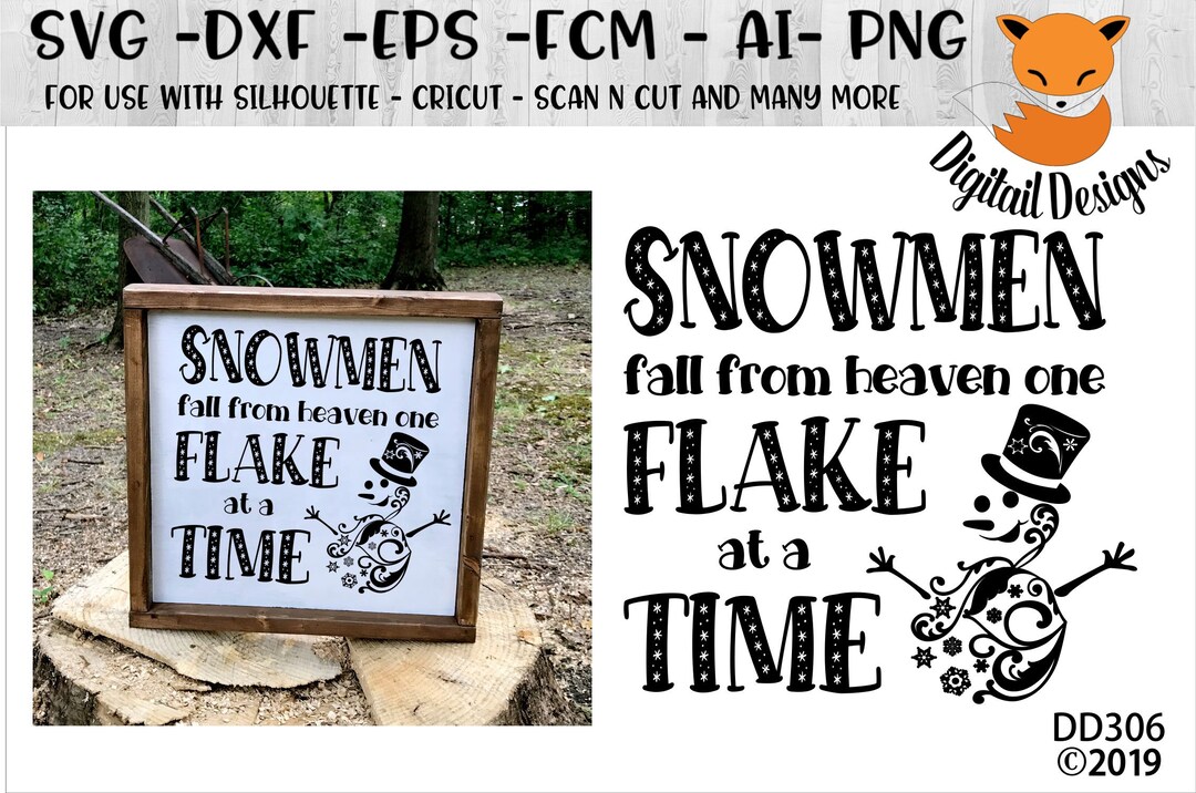 Snowman SVG - Png - Fcm - Eps - Dxf - Ai - Cut File - Silhouette ...