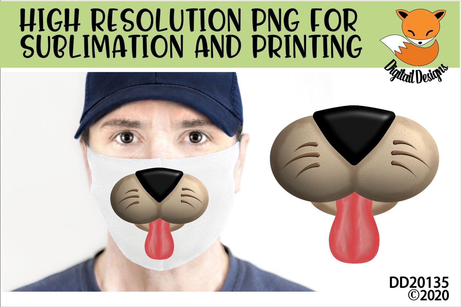 Animal Nose Face Mask Designs PNG Instant Download Face | Etsy