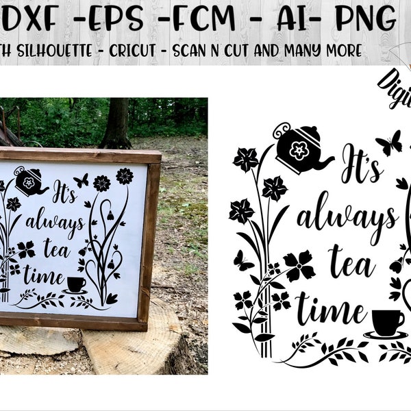 Tea Time Svg - Etsy