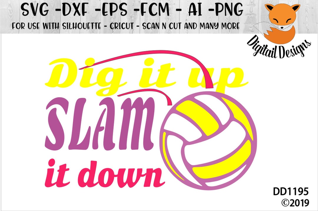 Volleyball SVG - Dxf - Eps - Fcm - Ai - Png - Volleyball Cut File - Dig ...